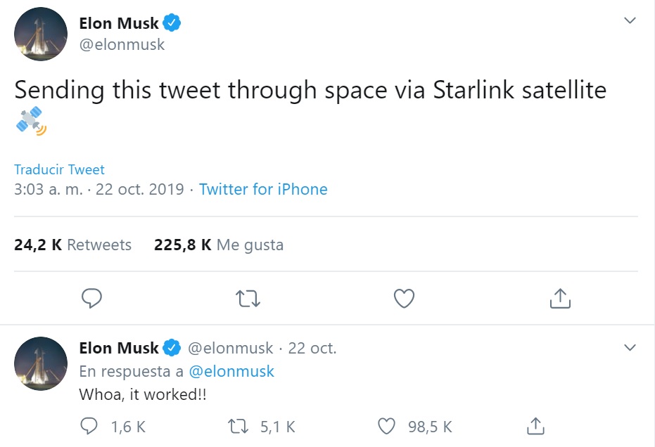 Elon Musk Publicó Su Primer Tuit A Través De La Constelación De