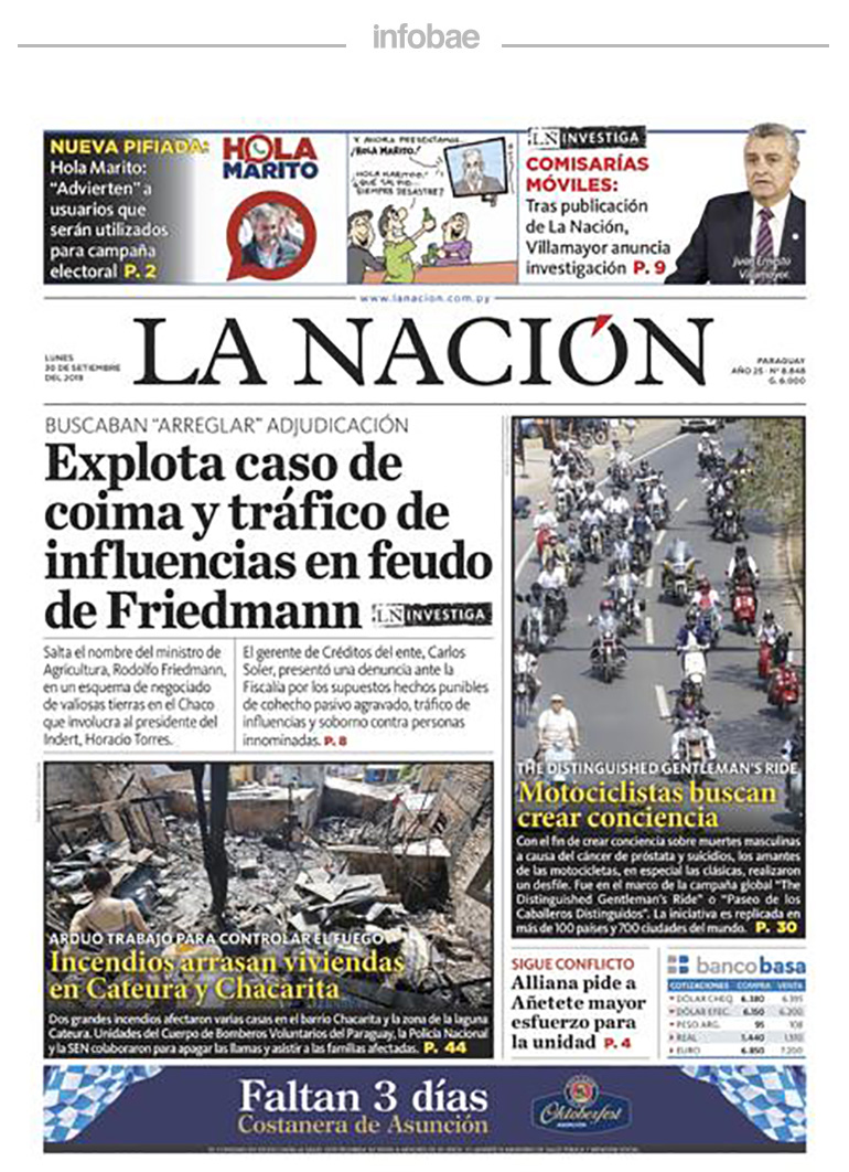 La Nacion Paraguay 30 De Septiembre De 2019 Infobae